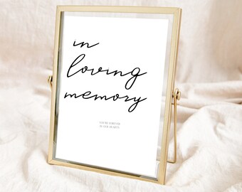 Wedding Memorial Table in Loving Memory Printable Memorial - Etsy