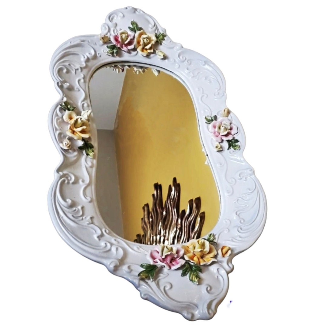 Capodimonte Porcelain Wall Mirror Frame Vintage Floral Italy - Etsy ...
