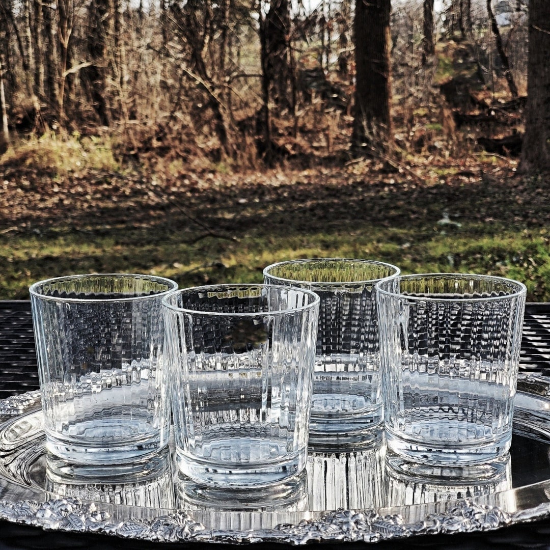 On the Rocks Ribbed Collins Cocktail Set of 4 Old Fashion Low Ball ...
