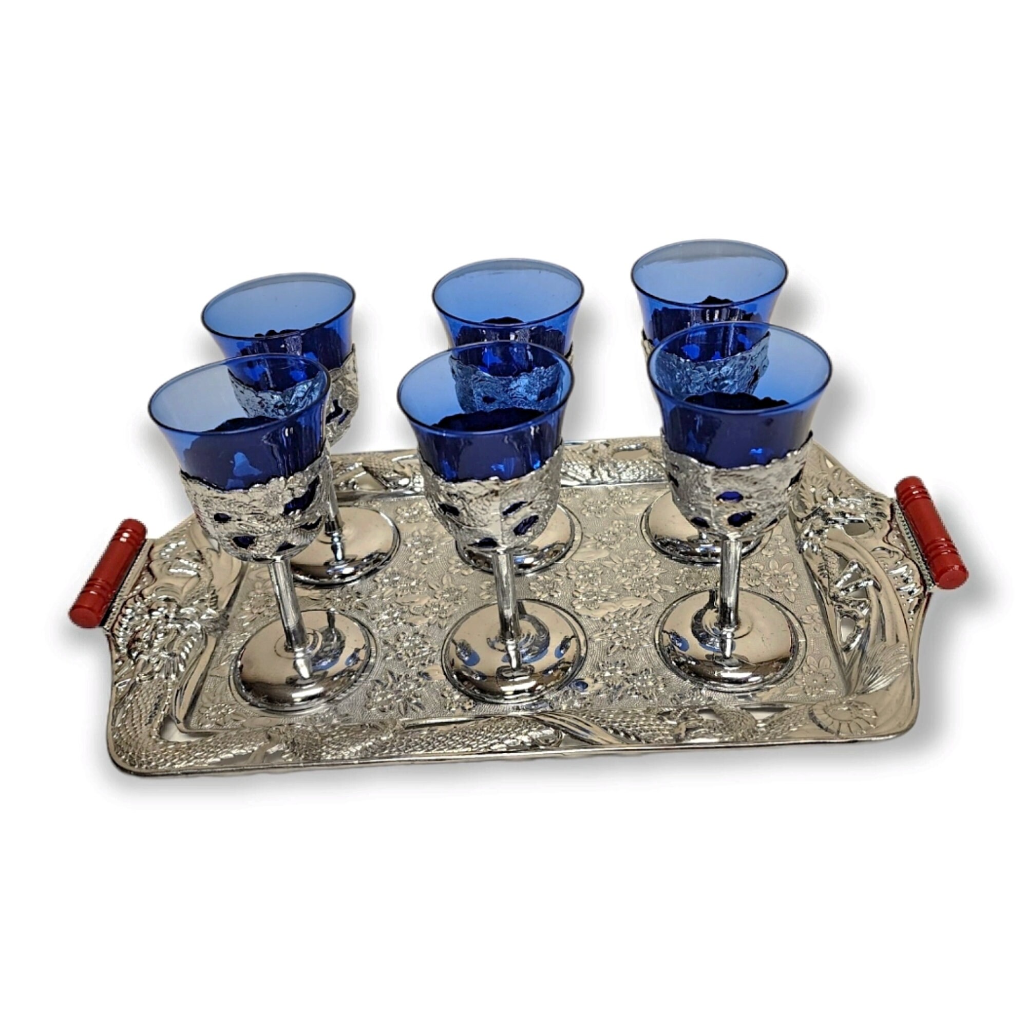 Mid-century NIKKO Silver Japanese Saki Set With Scenic Tray - Etsy