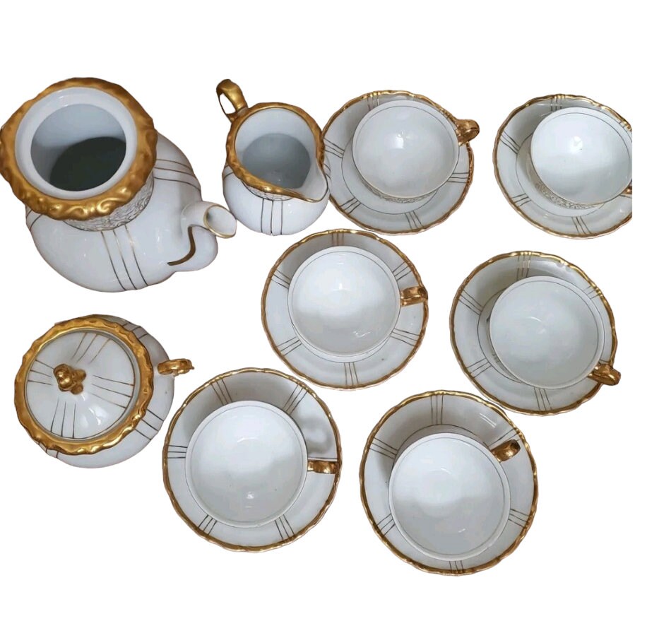 Vintage Seyei 16 Piece Fine Chine Demitasse Set 1030 Japan White Gold ...