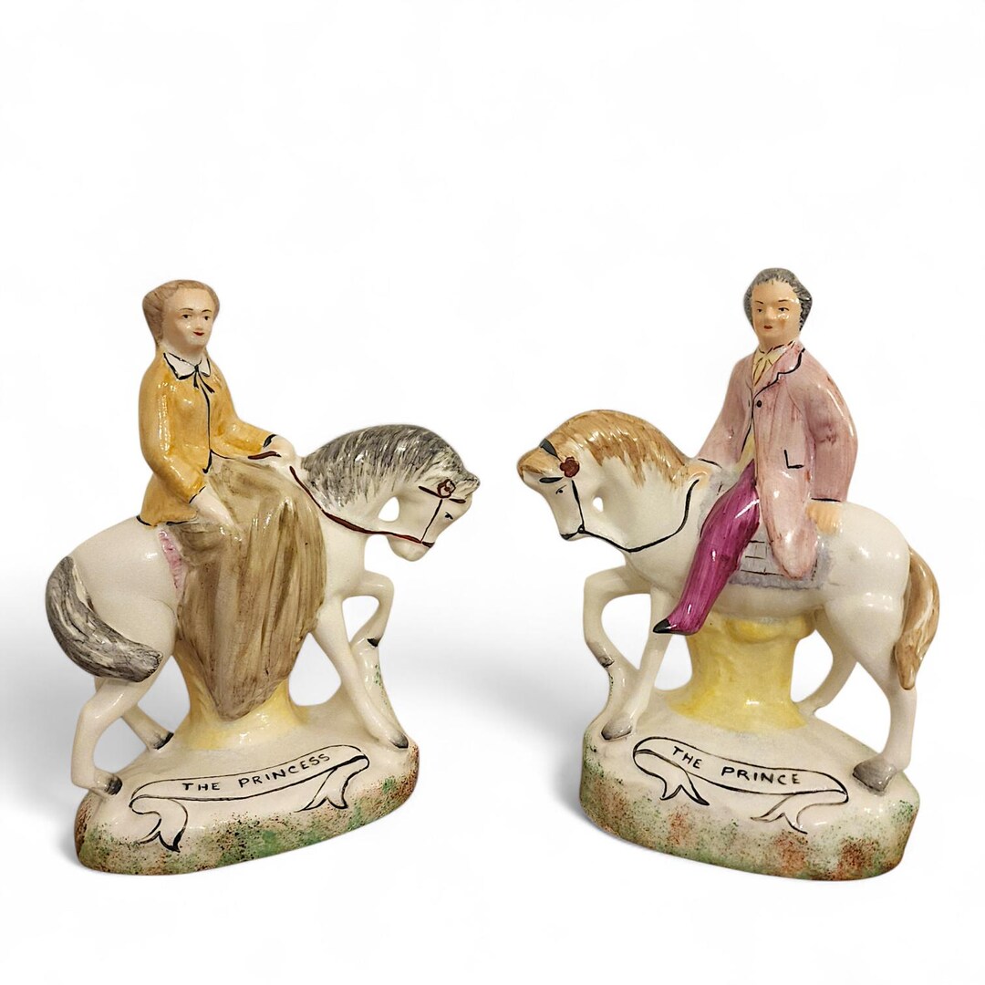 Staffordshire Porcelain Figures Horse Riding Pair, the Prince and the ...