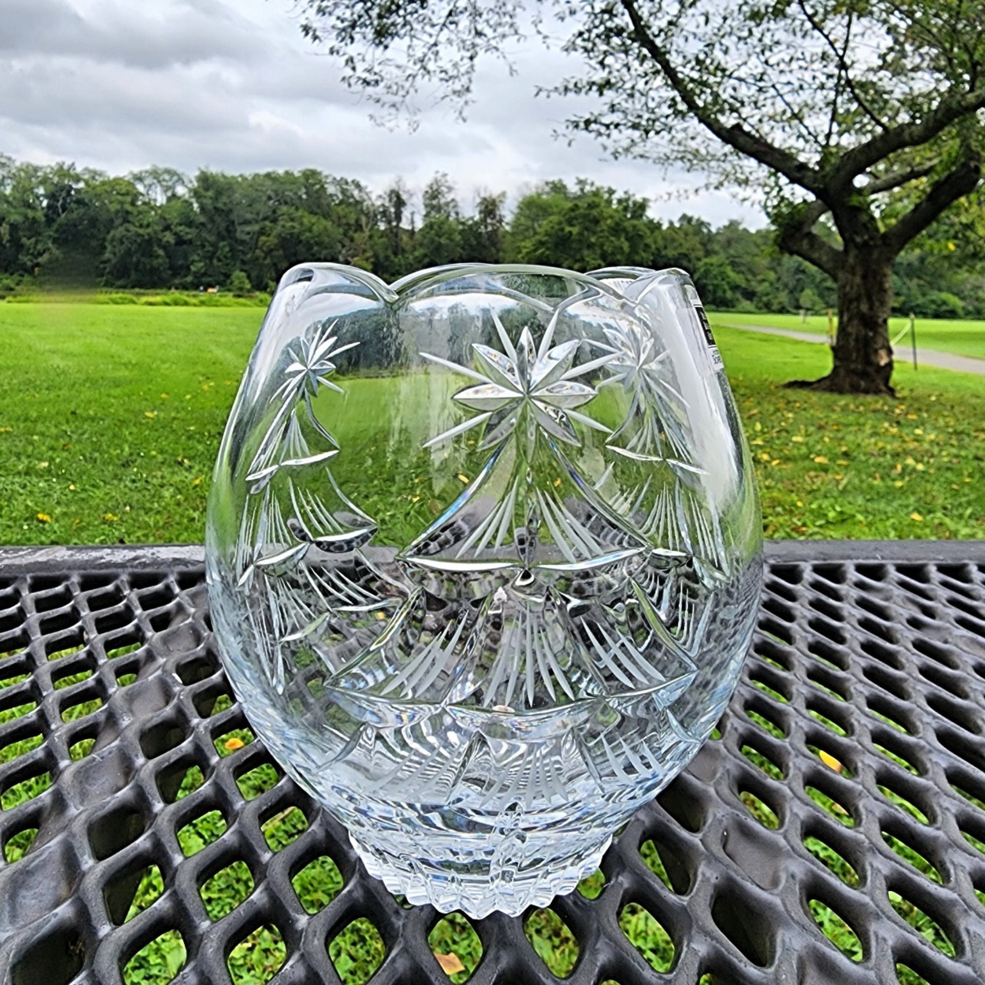 Miller Rogaska Crystal Hurricane Vase - Etsy