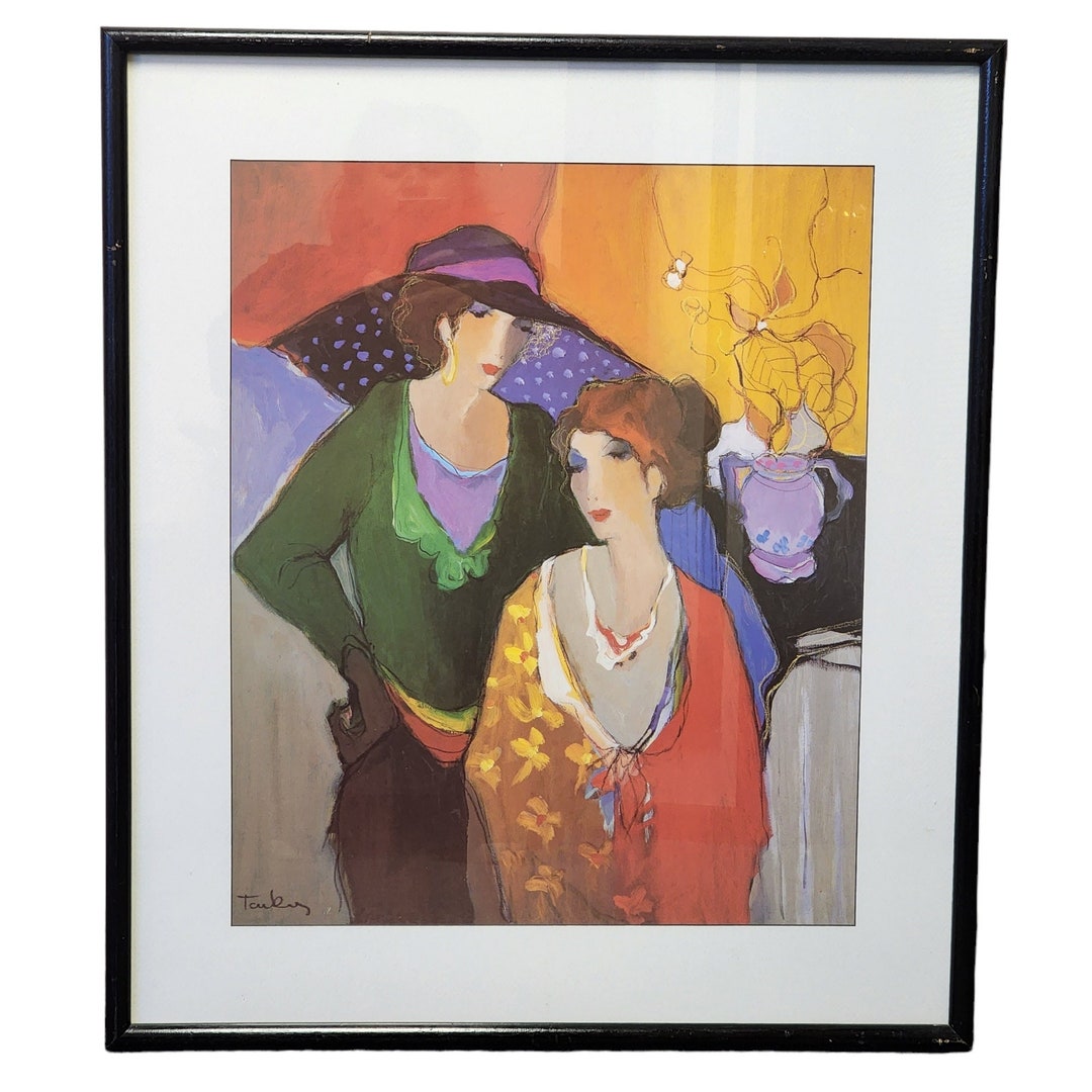 Vintage Itzchak Tarkay Socialite Duo - on the Stage Serigraph - Signed ...