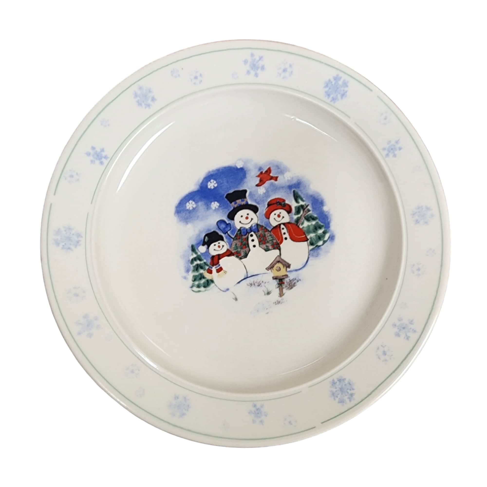 Snowman Family Stoneware Vintage Dinnerware Set, Snowman Plates ...