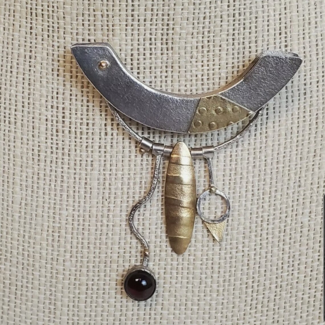 Rare SYDNEY LYNCH 22K and Sterling Silver Garnet Modernist | Etsy