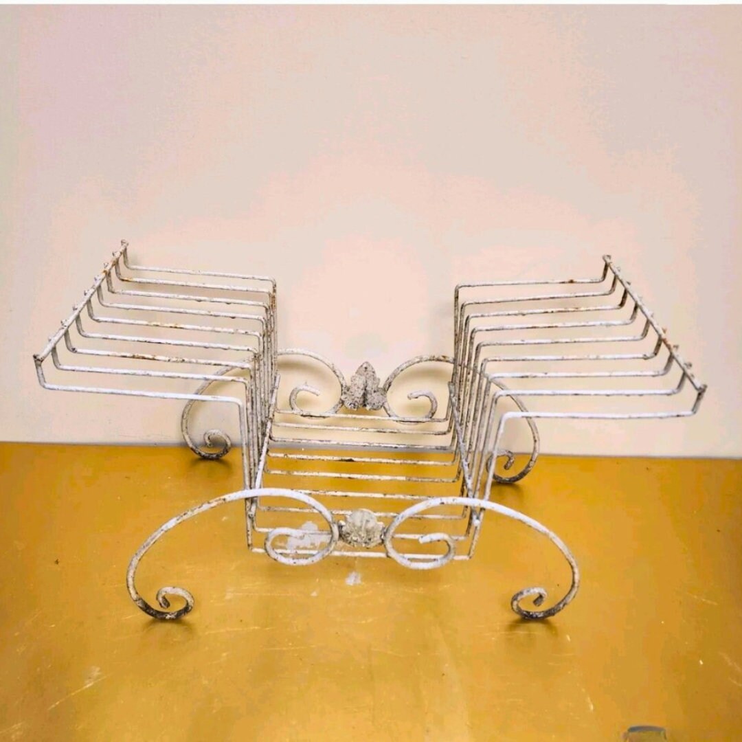 Vintage Wrought Iron White Scroll Victorian Plant Stand - Etsy