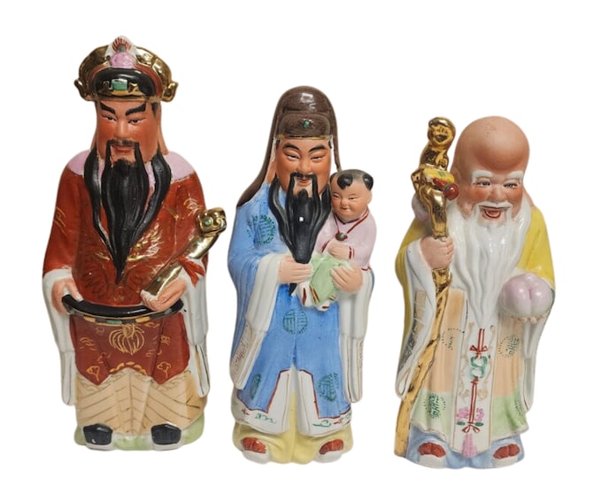 Fortune Prosperity and Longevity Chinese Deity Figurines Fu Lu Shou - Etsy