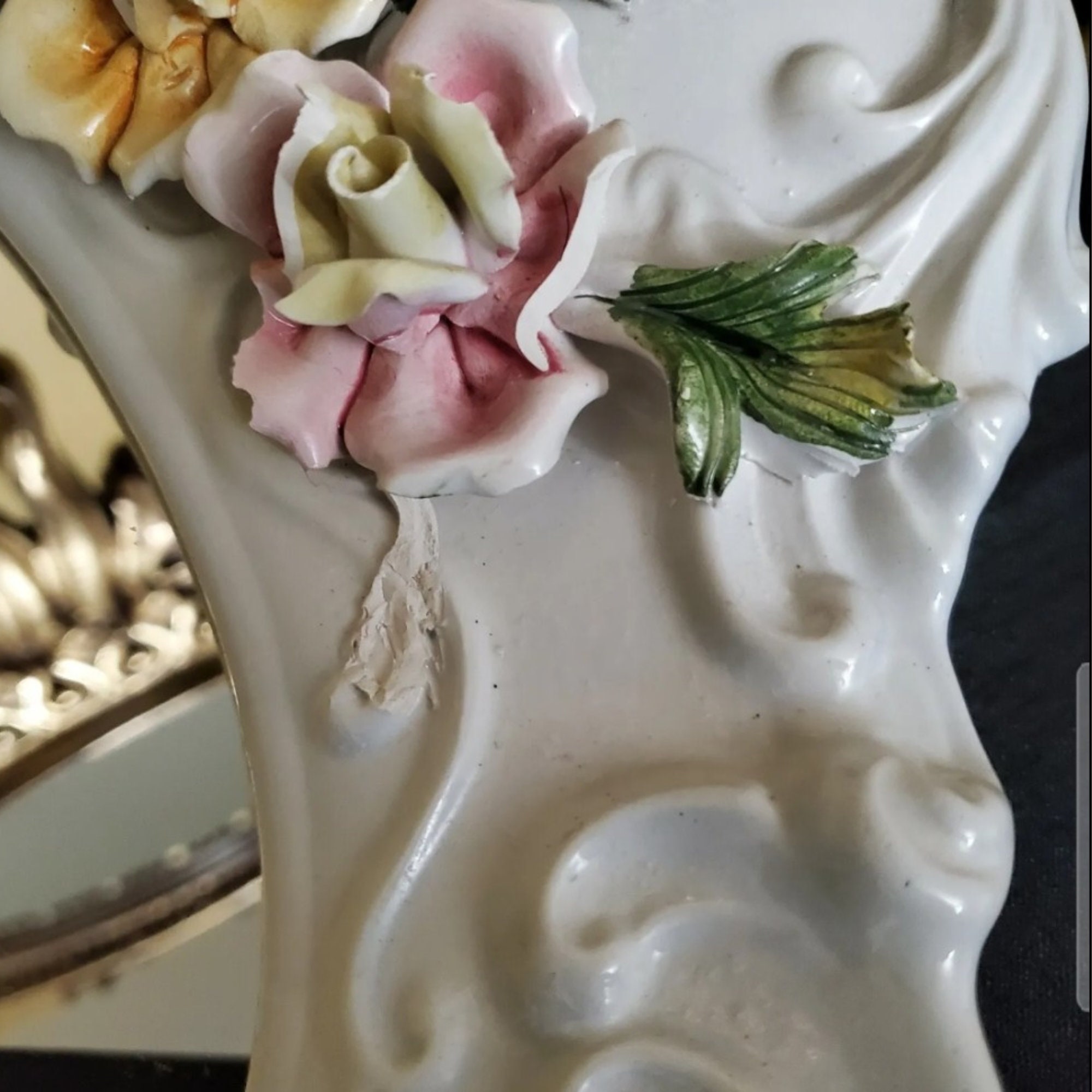 Capodimonte Porcelain Wall Mirror Frame Vintage Floral Italy - Etsy