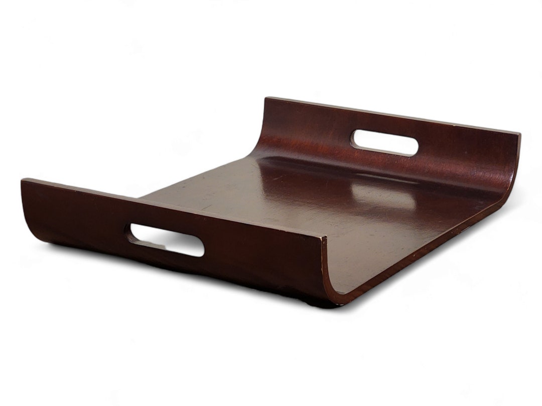 Mahogany Wood Sleigh Vintage Tray With Curved Handles - Etsy