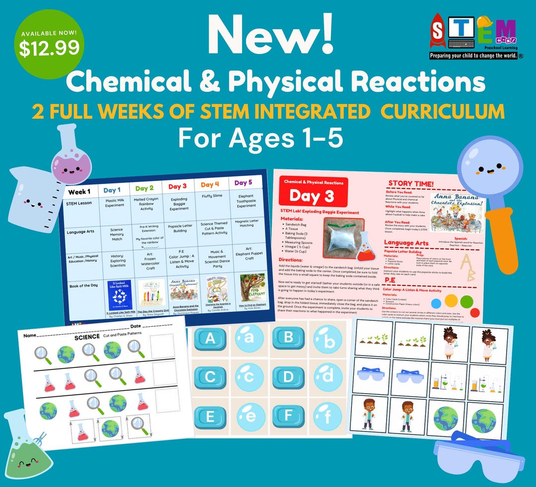 STEM Early Childhood Education Curriculum - Ages Pre K 3-5's - Chemical ...