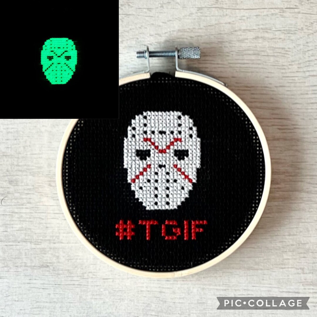 Glow-in-the-dark Jason TGIF Cross-stitch Ornament - Etsy