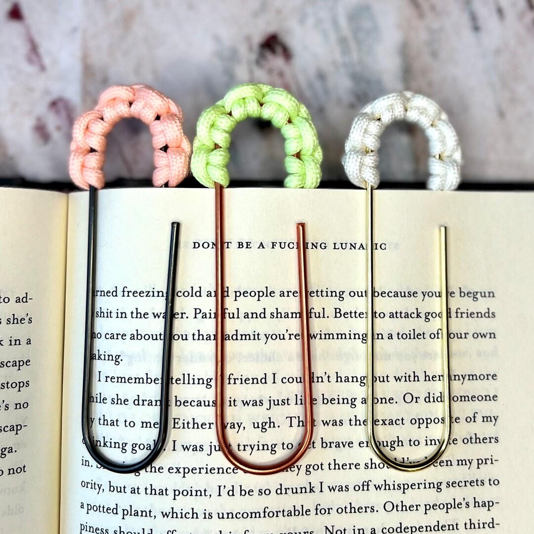 Large Paperclip Glow-in-the-dark Macrame Bookmark - Etsy