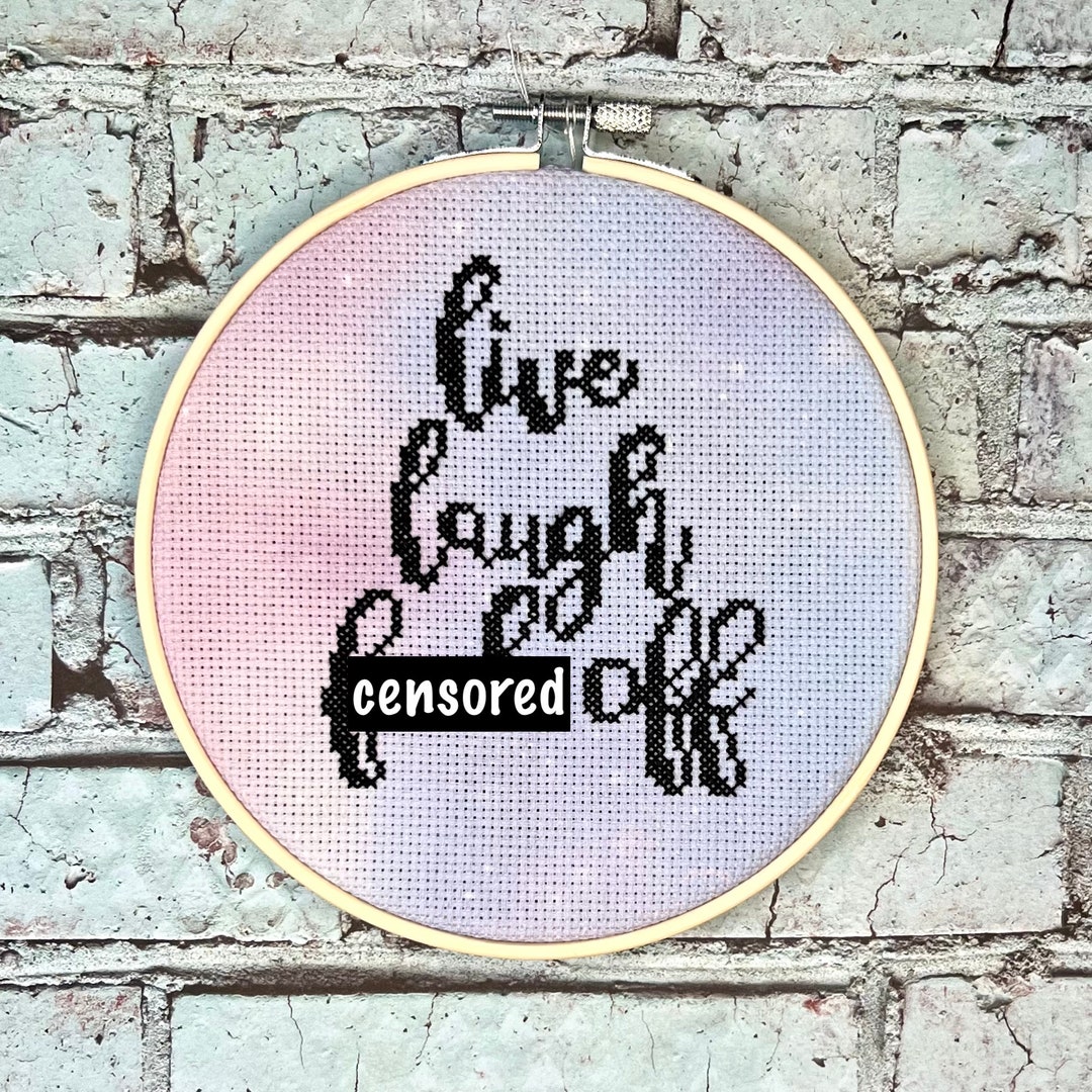 Live Laugh Eff off Finished Cross-stitch - Etsy