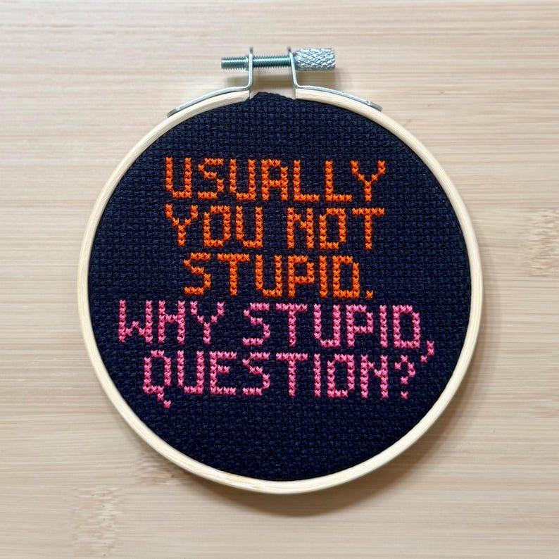 Usually You Not Stupid Project Hail Mary Cross-stitch Ornament - Etsy