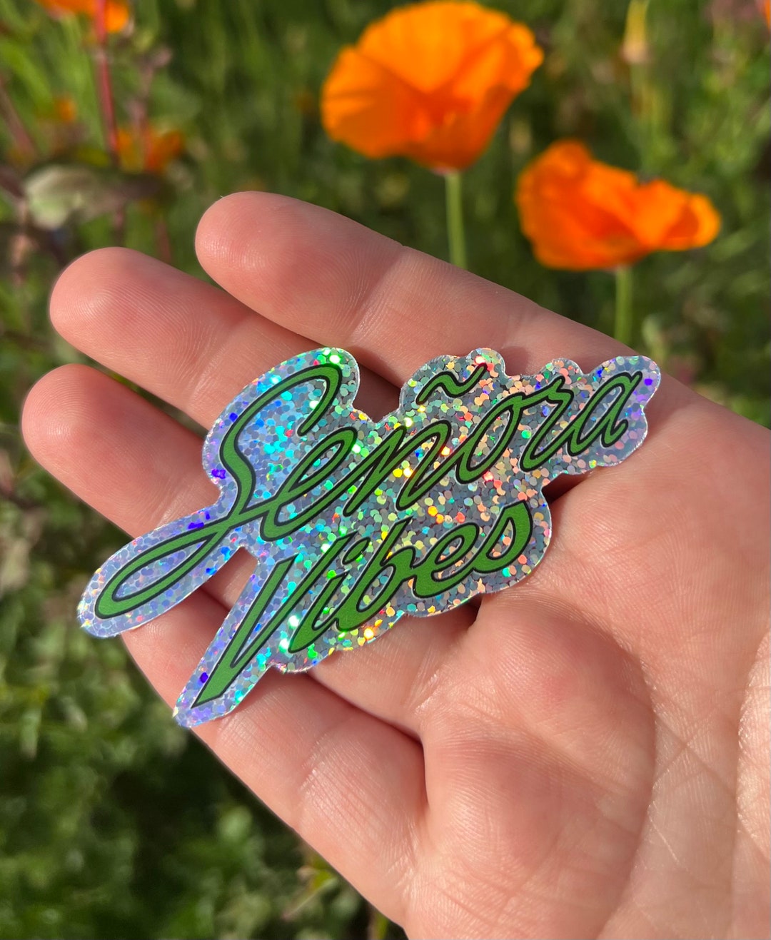 Señora Vibes 3 Inch Glitter Vinyl Sticker Weatherproof Sticker - Etsy