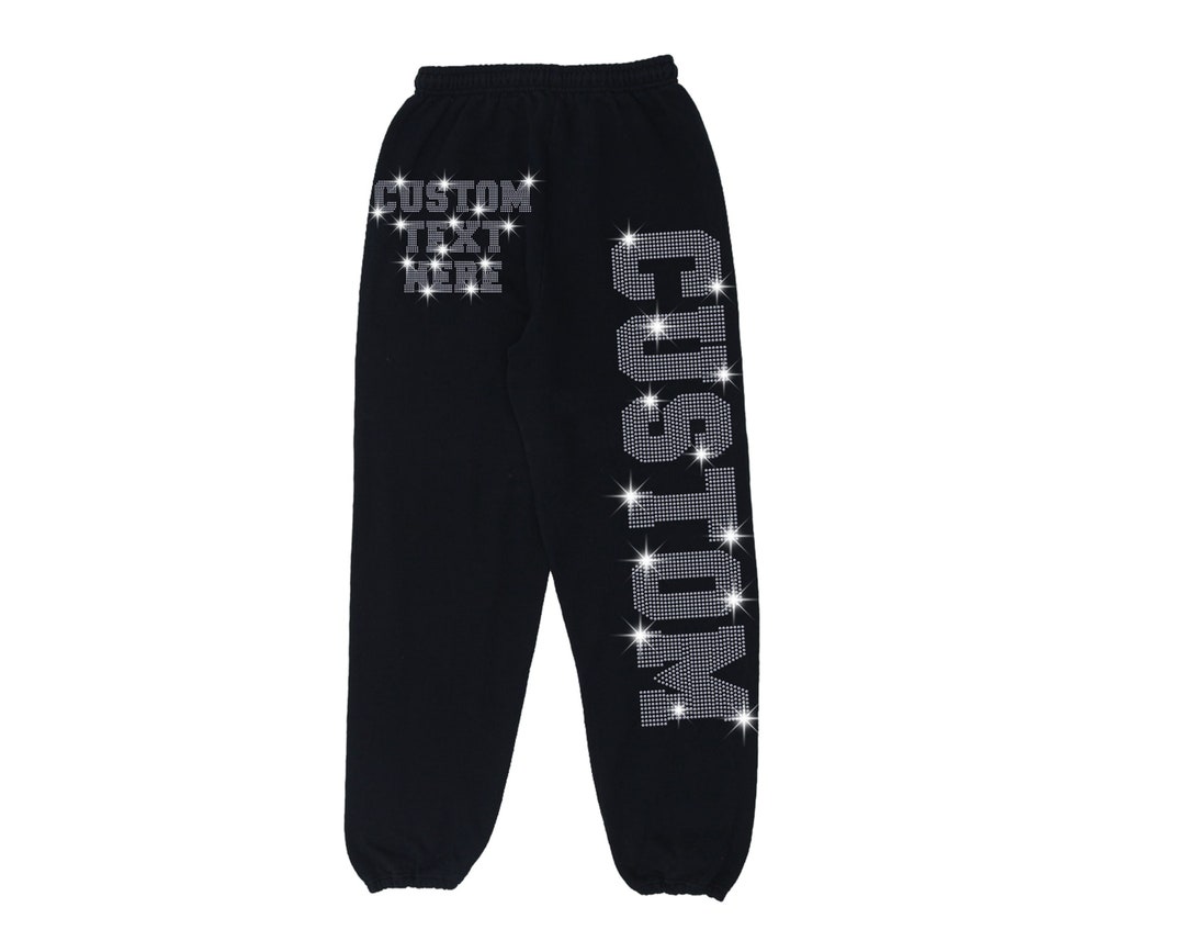 Custom Rhinestone Sweatpants | Custom Sweatpants | Custom Bling ...