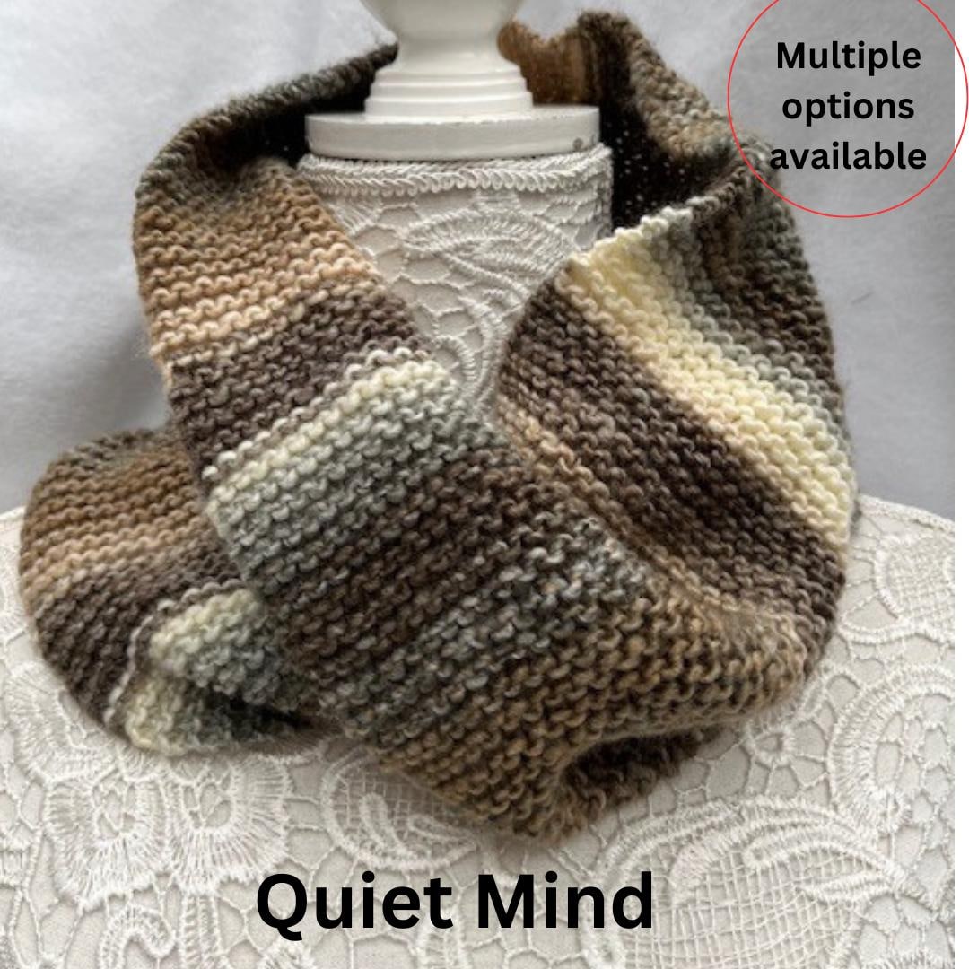 Wooly Infinity Scarf, Handmade Cowl, Knitted Cowl, Colourful Snood ...