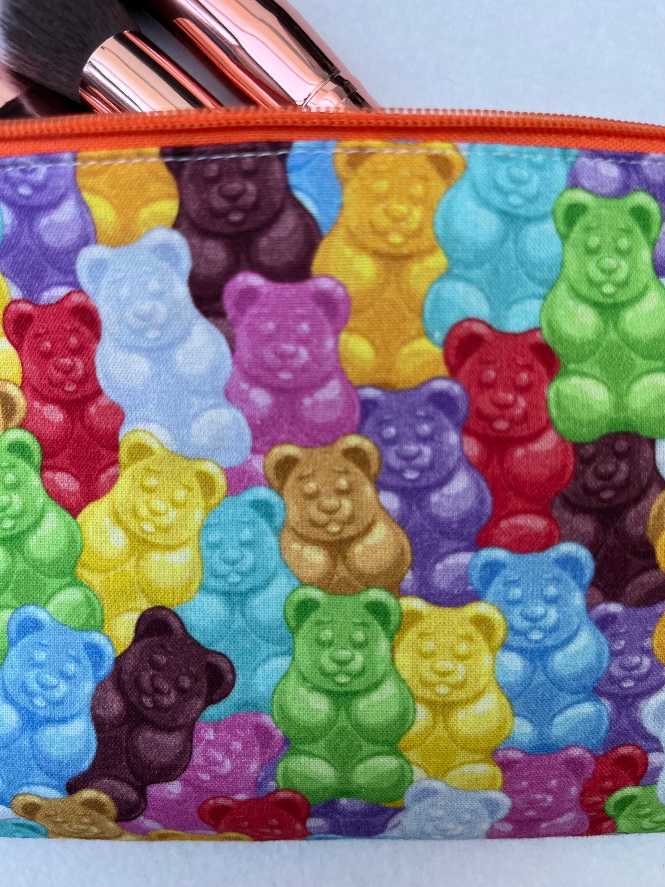 Multicoloured Gummy Bears Print Fabric Pencil Case Large Flat - Etsy