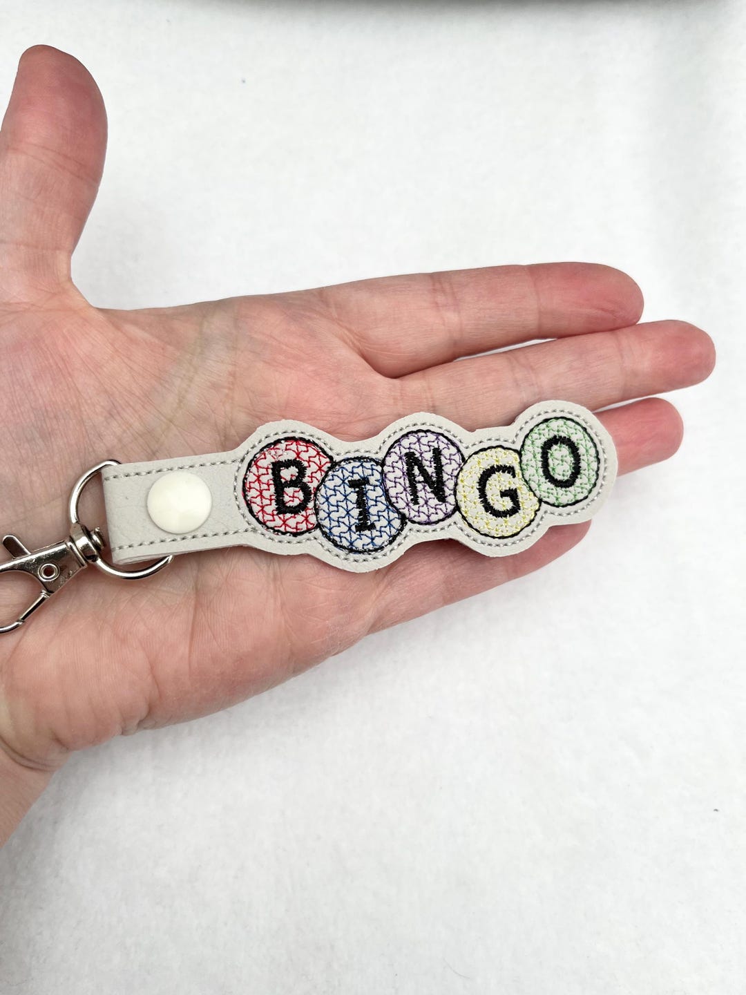 Bingo Key Fob, Embroidered Bingo Keyring, Fun Bingo Keyring Faux ...