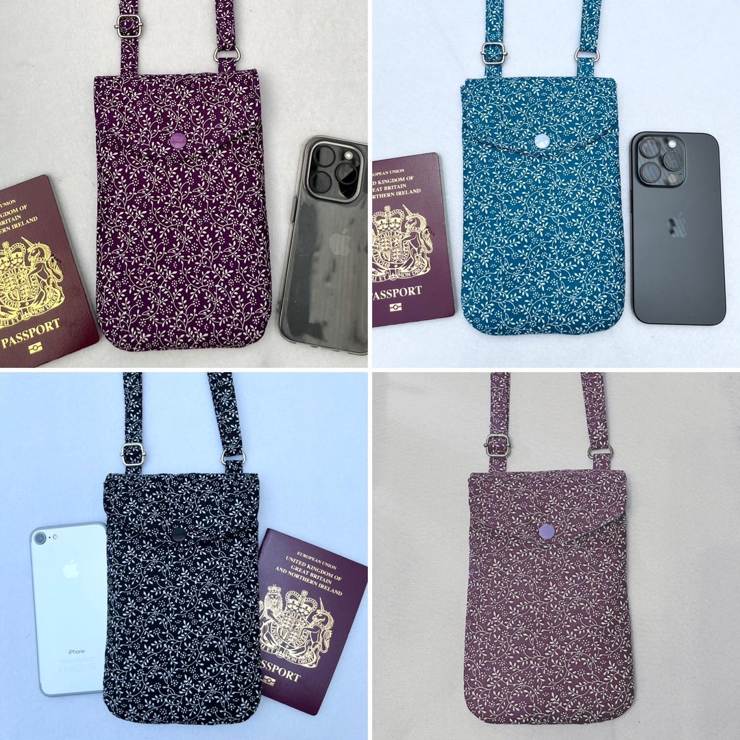 Phone Bag, Handmade Crossbody Smartphone Bag, Passport Bag, Adjustable ...