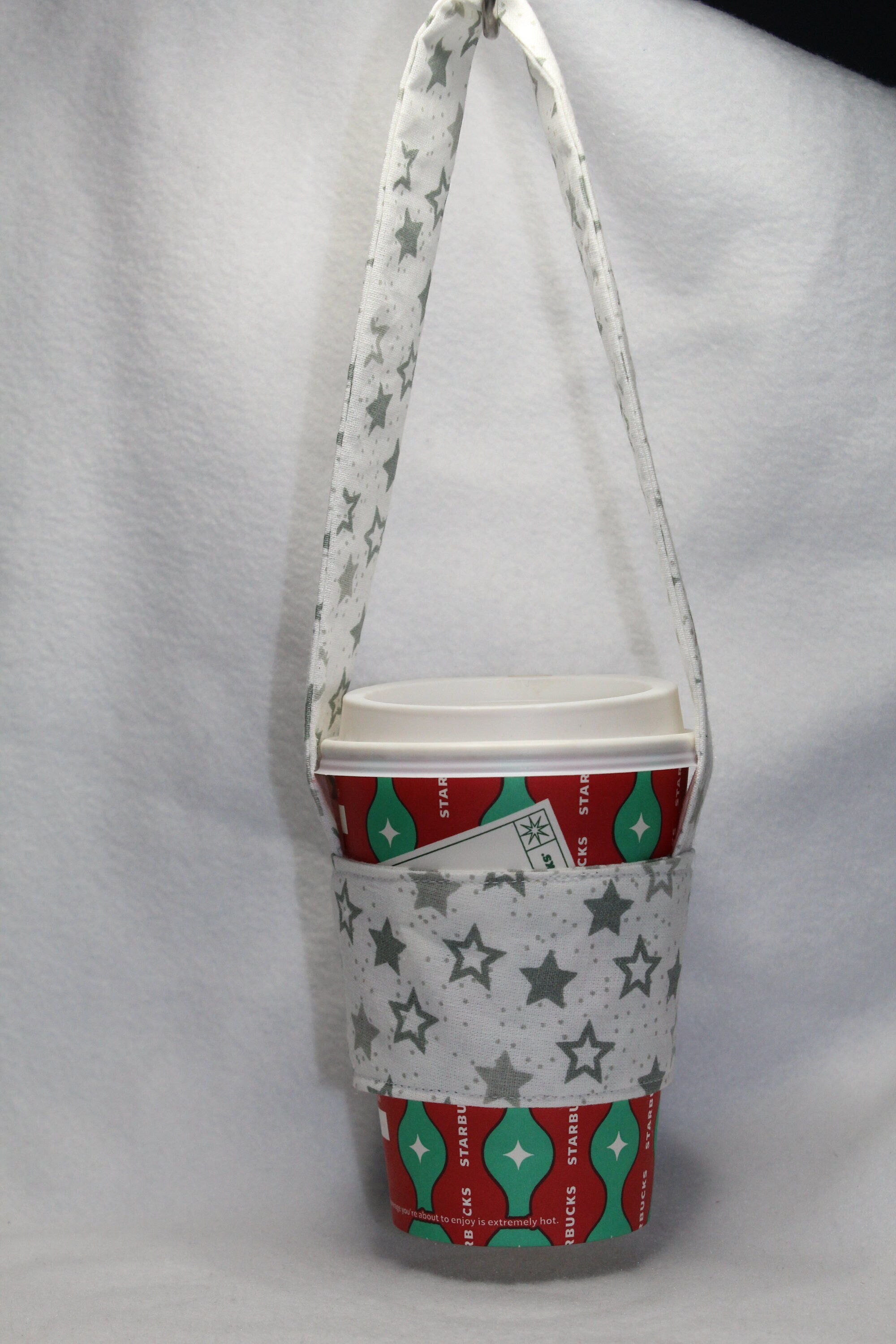 Coffee Cup Carrier, Takeaway Drinks Carrier. Fabric Sling Drinks Cup ...