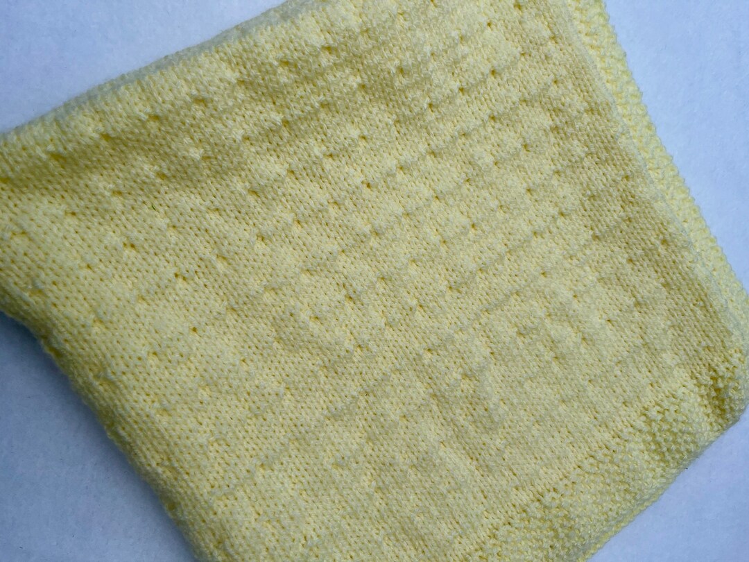 Hand Knitted Baby Blanket, Soft Lemon Yellow, Newborn Gift - Etsy UK
