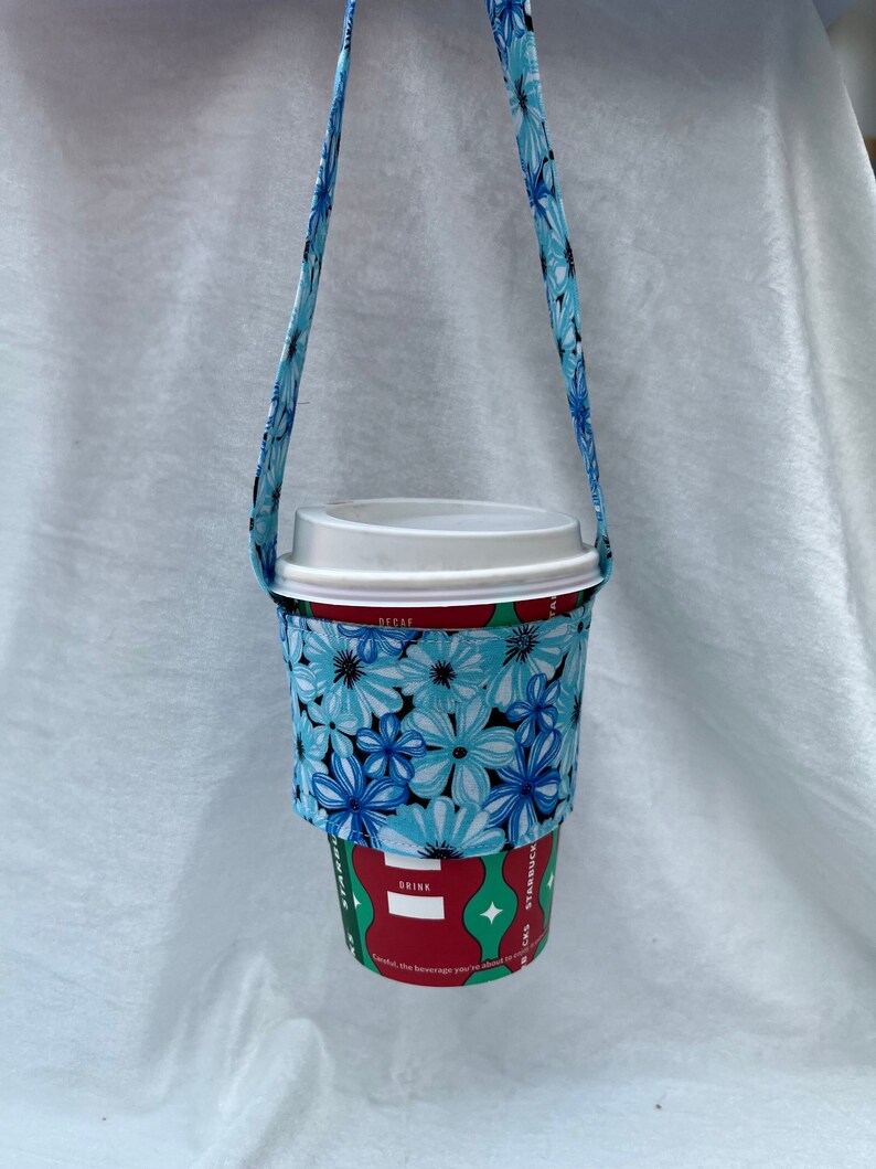 Coffee Cup Carrier, Takeaway Drinks Carrier. Fabric Sling Drinks Cup ...