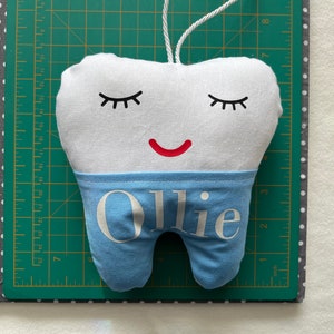 Tooth Fairy Cushion, Personalised Tooth Fairy Pillow, 100% Cotton Tooth ...