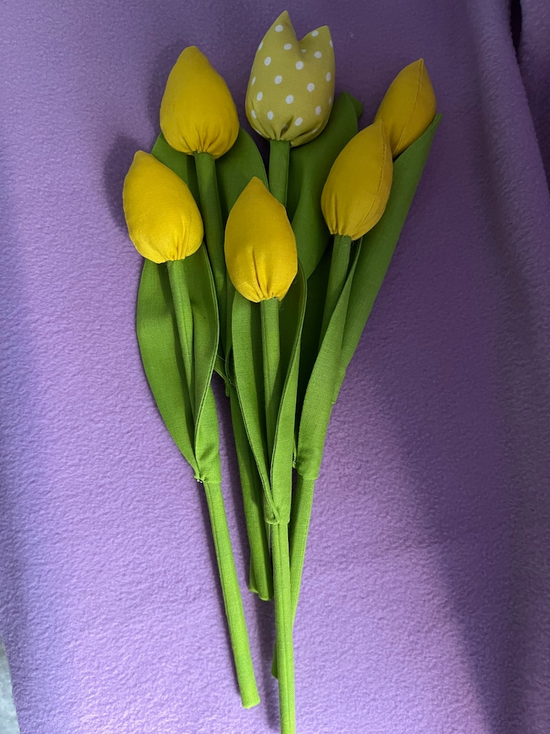 Fabric Flowers Fabric Tulips Handmade Flowers Gift for Mum - Etsy