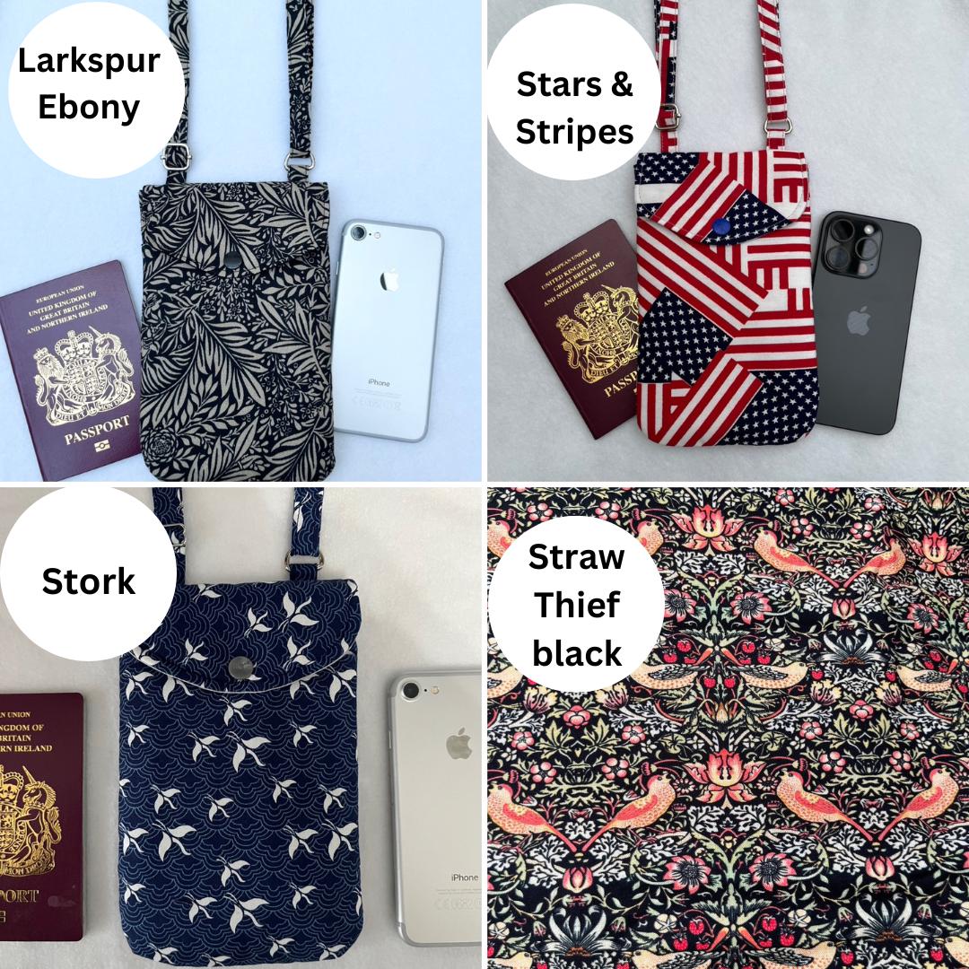 Phone Bag, Handmade Crossbody Smartphone Bag, Passport Bag, Adjustable ...