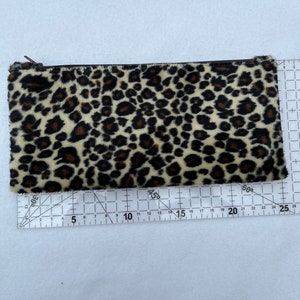 Super Soft Faux Fur Leopard Print Pencil Case - Water Resistant Lined ...