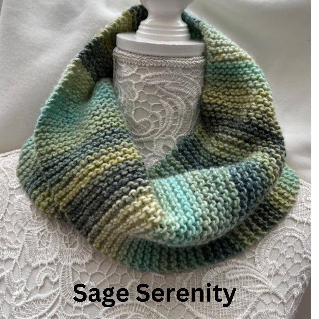 Wooly Infinity Scarf, Handmade Cowl, Knitted Cowl, Colourful Snood ...