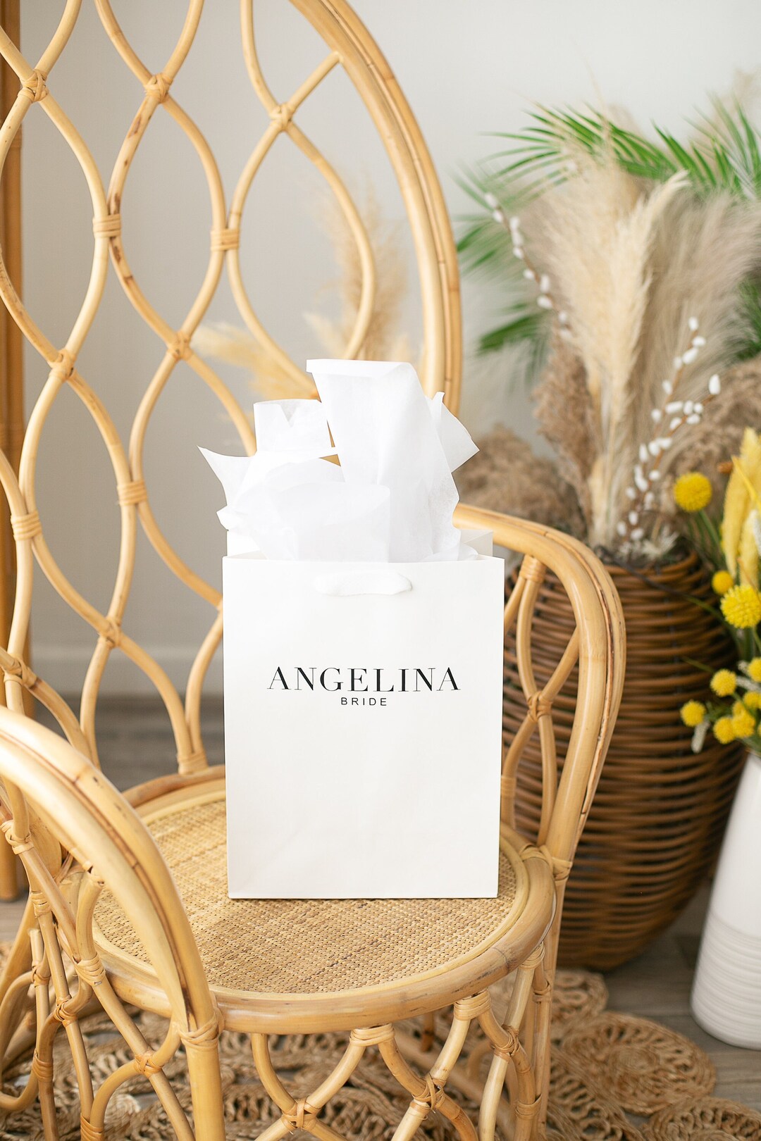 Personalized Wedding Bags - White - Bride and Bridesmaid Gift Bags - Etsy