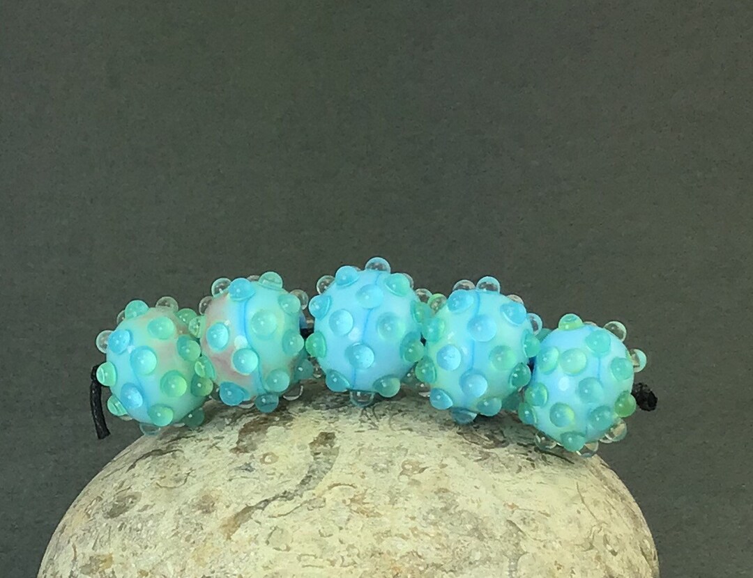 Light Blue Bumpy Beads by Shani Barrett of Evolving Creations. - Etsy