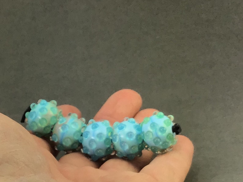 Light Blue Bumpy Beads by Shani Barrett of Evolving Creations. - Etsy