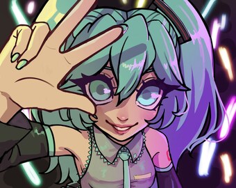 Troll Hatsune Miku vocaloid/homestuck Crossover Signed Art Print - Etsy