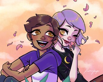 Lumity Luz Noceda and Amity Blight Poster Art Print the Owl House A4 ...