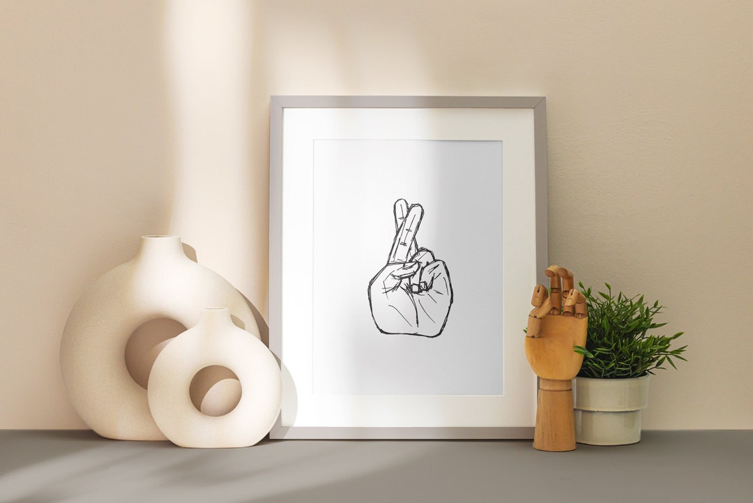 Fingers Crossed, Hope / Hand Sign / Digital Download Print ...