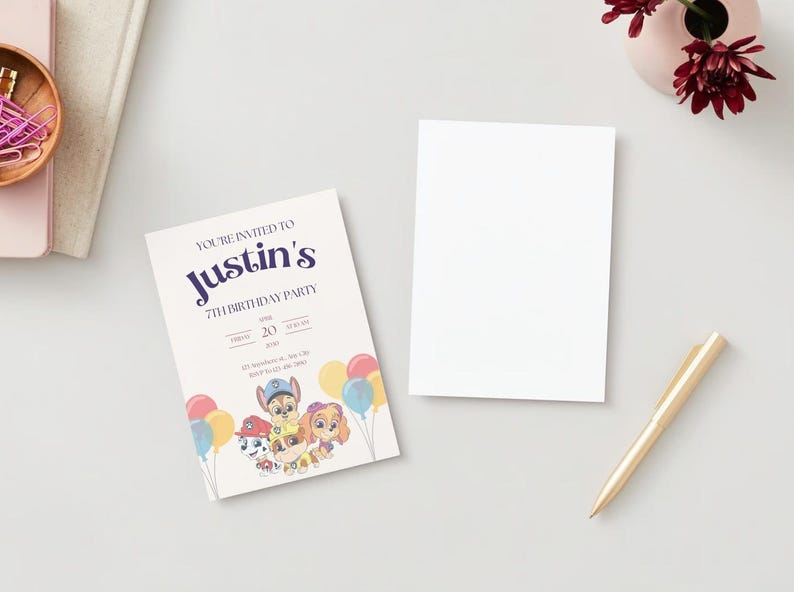 Paw-ty Patrol Birthday Invitation~editable - Etsy