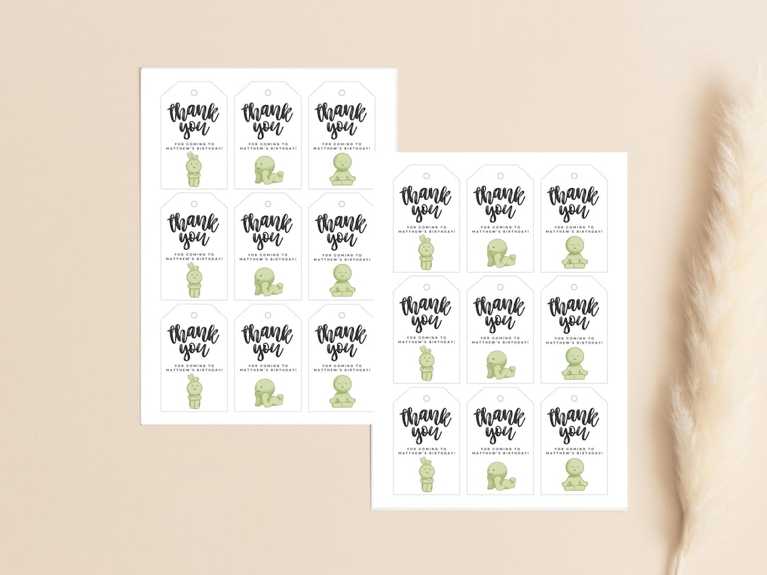 Smiski Birthday Party Favor Tags~editable - Etsy
