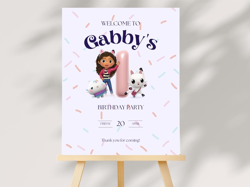 Gabby's Dollhouse Birthday Welcome Sign~editable - Etsy