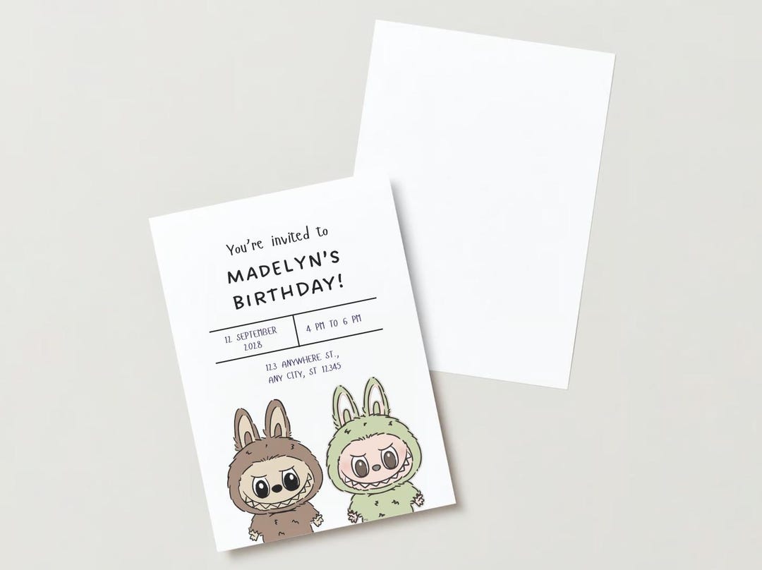 Labubu Birthday Invitation~editable - Etsy