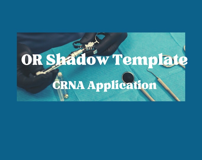 CRNA School Applicant OR Shadow Form - Etsy