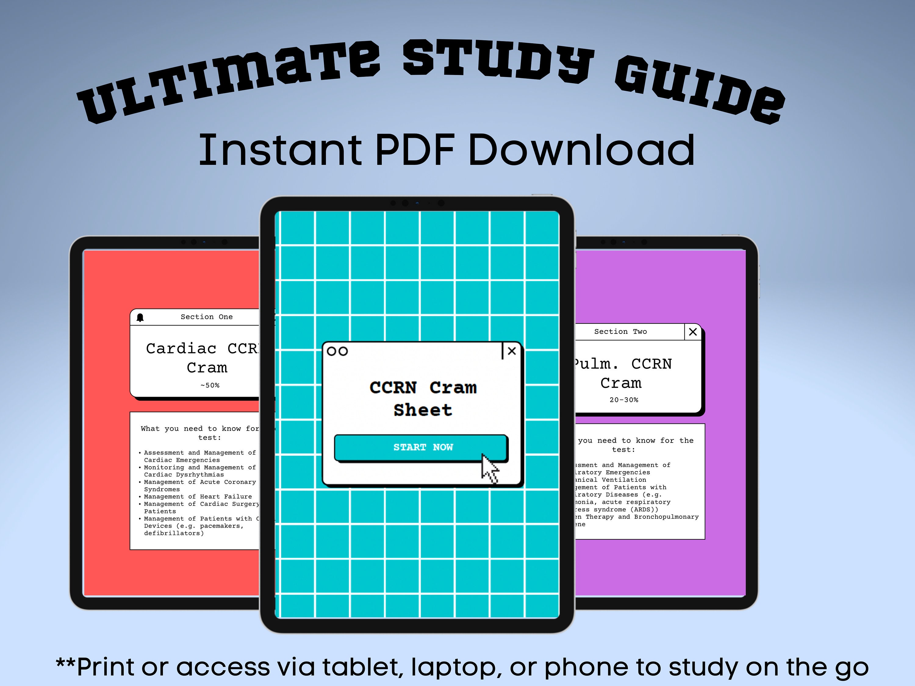CCRN CRAM SHEET (cheat Sheet) - Etsy