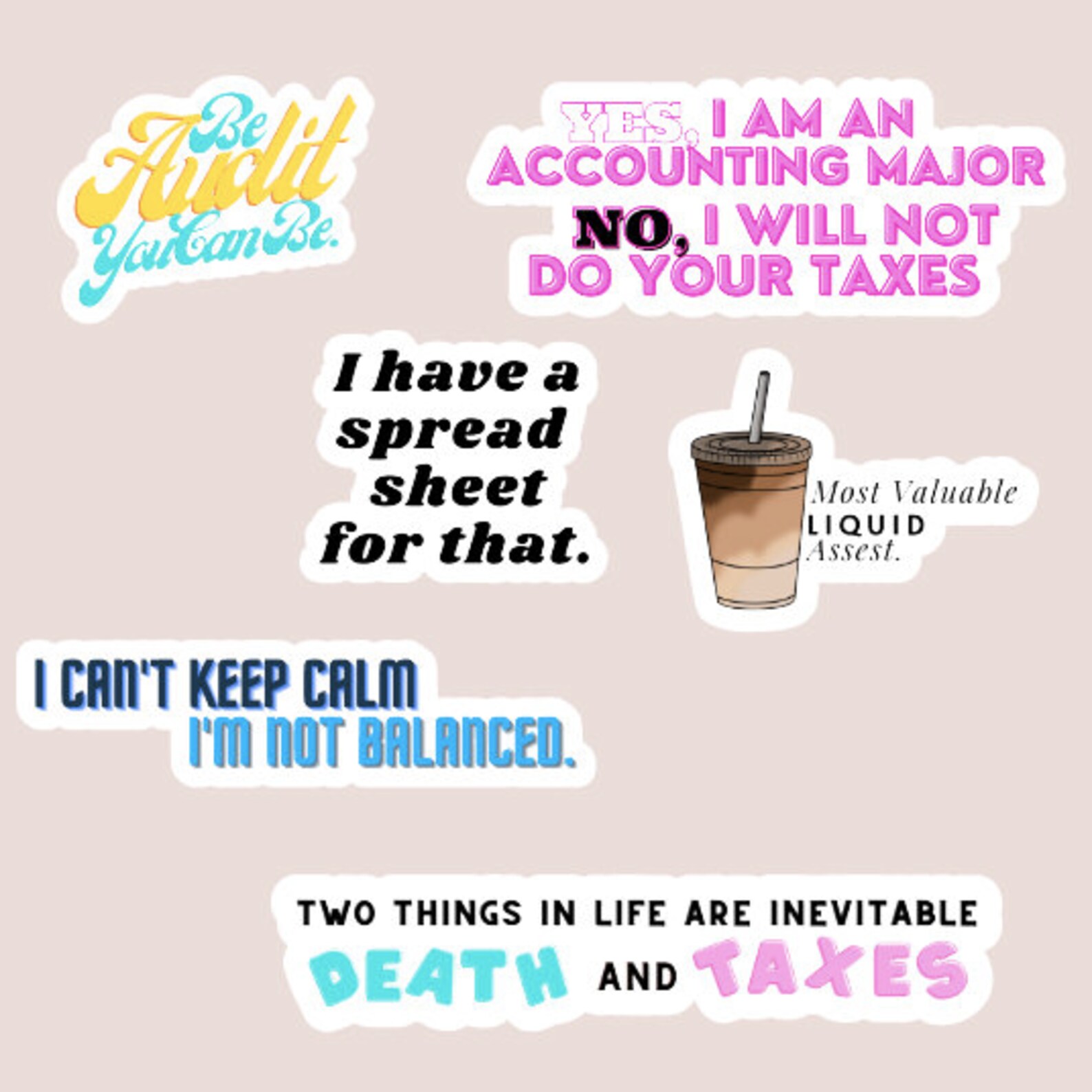 Accounting Stickers CPA Gift Finance Stickers Stickers for - Etsy