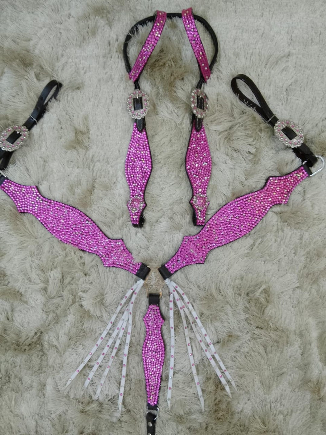 Double Ear Bling Breast Collar Headstall Set - Etsy