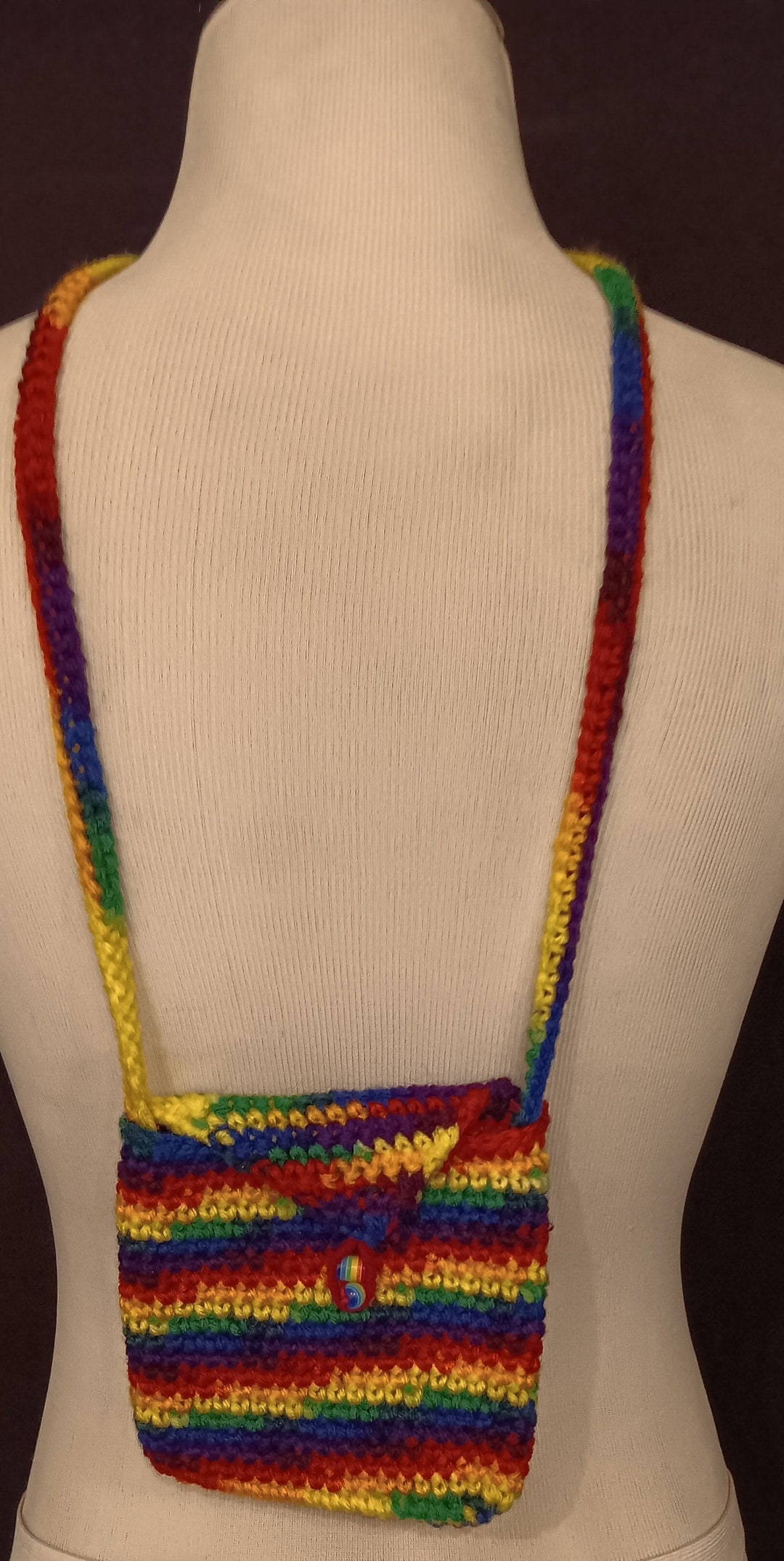 Crocheted Rainbow Small Purse With Button Closure - Etsy