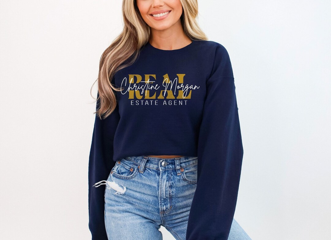 Custom Real Estate Agent Sweatshirt - Personalized Realtor Name Hoodie ...