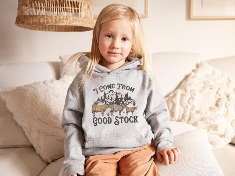 I Come From Good Stock - Cowboy Kids Sweatshirt - Farmer Cowgirl - Cow ...